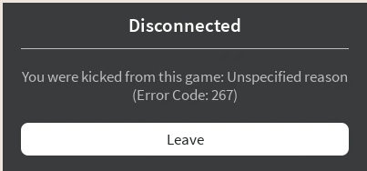 How to Fix Roblox Error Code 267?